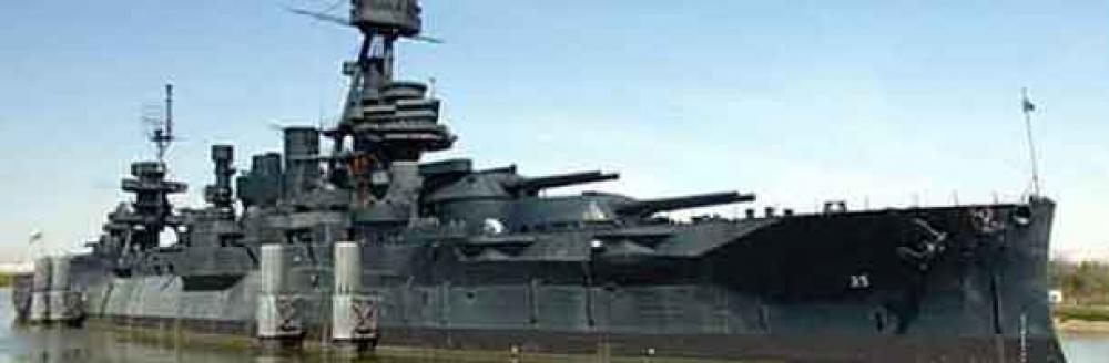 Slagskibet USS Texas er ved at synke