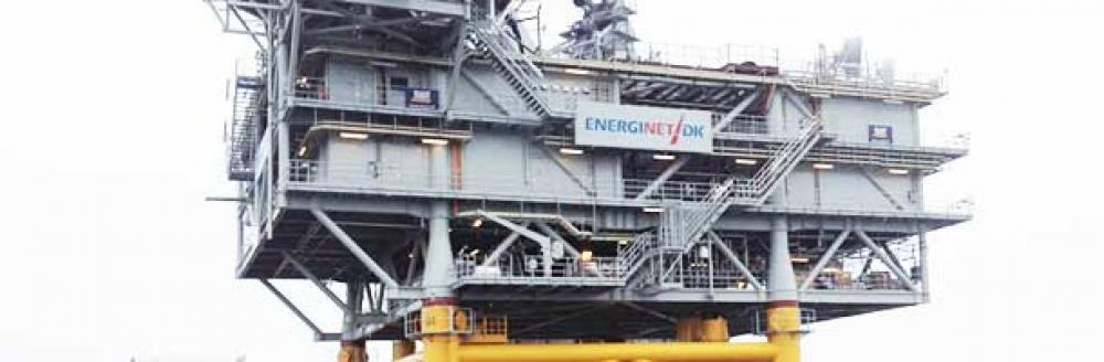 Transformerplatform installeret ved Anholt