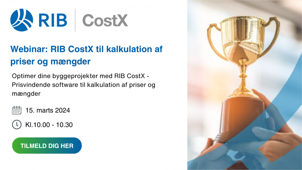 Sidste chance for tilmelding til webinar om RIB CostX!