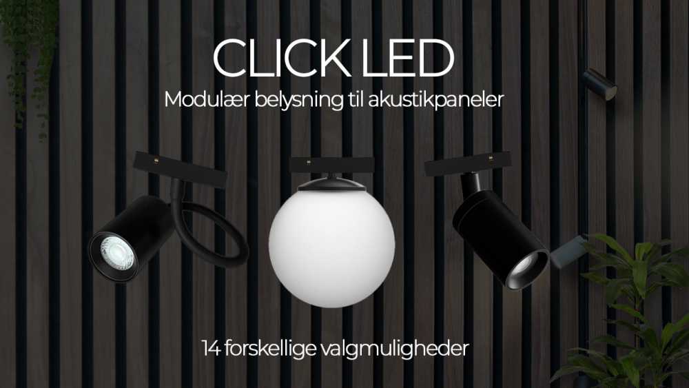 CLICK LED – Modulær belysning til akustikpaneler
