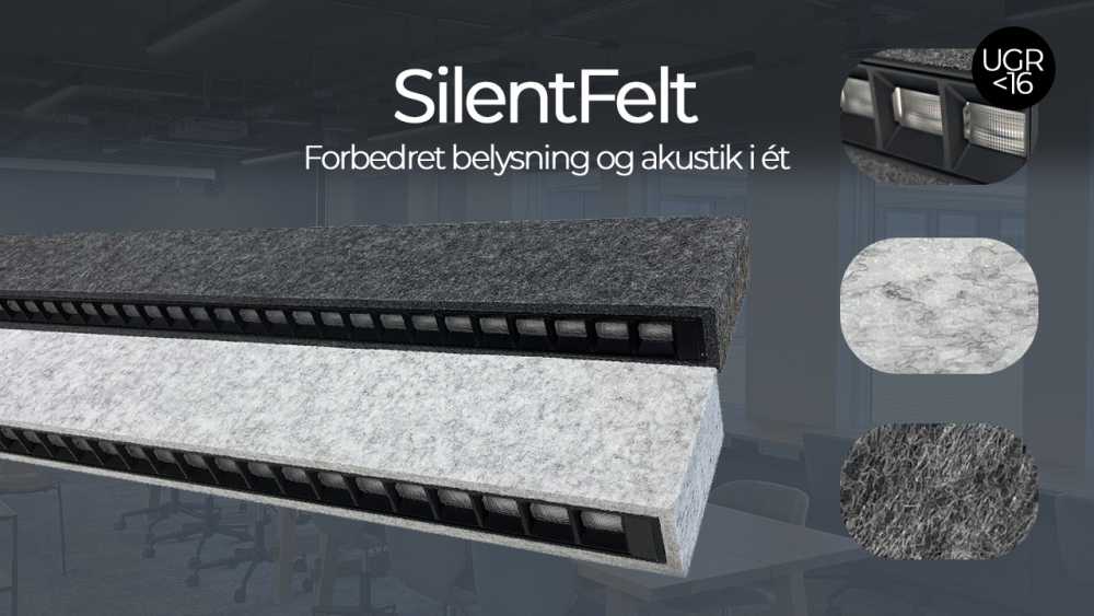 Forbedret belysning og akustik i ét – SilentFelt LED armatur