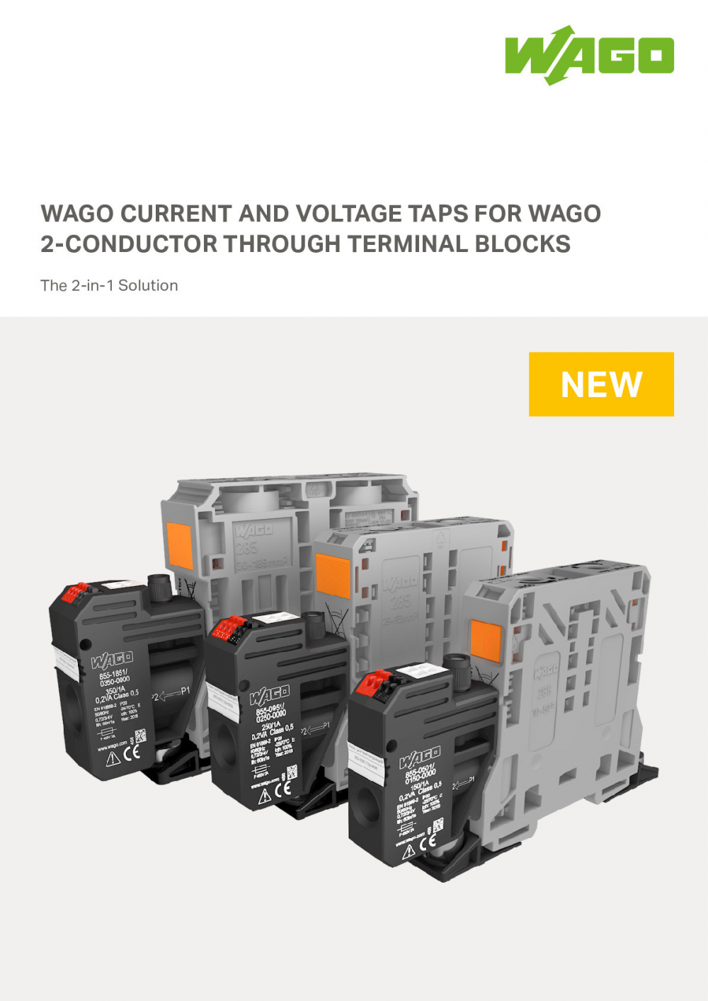 Current and Voltage Taps for WAGO 2-Conductor Through Terminal Blocks
