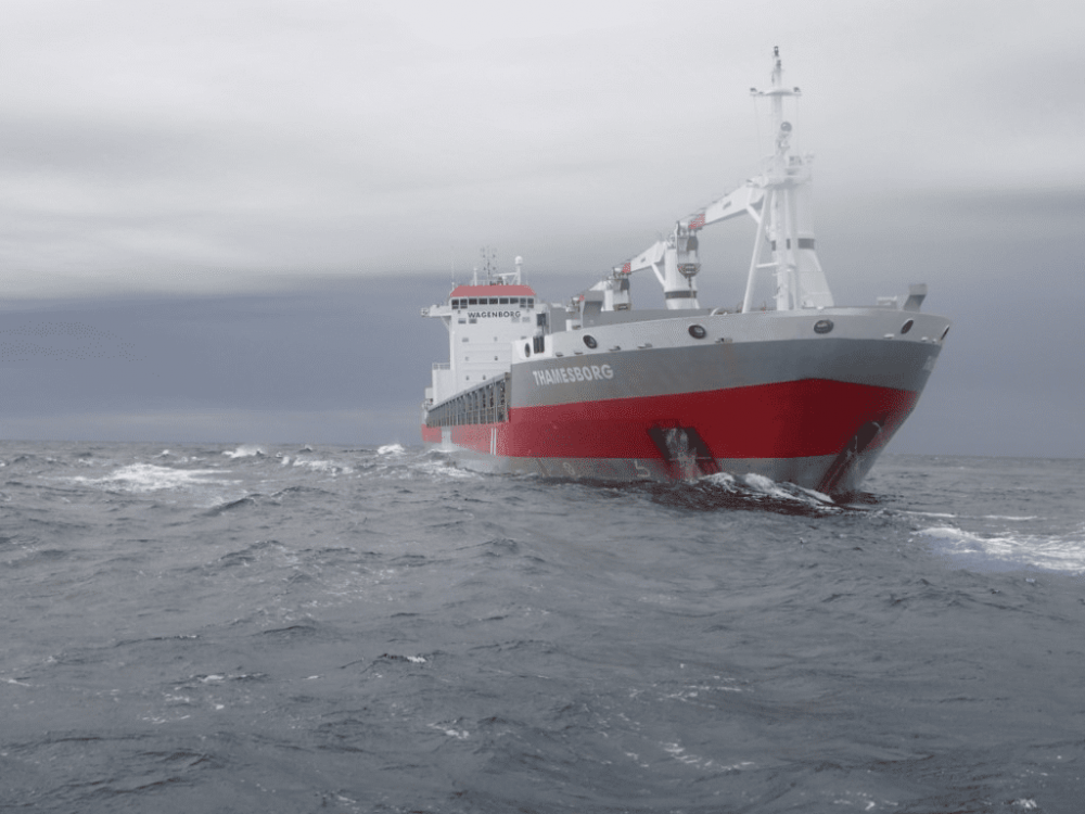 Stort fragtskib på grund i Arktis